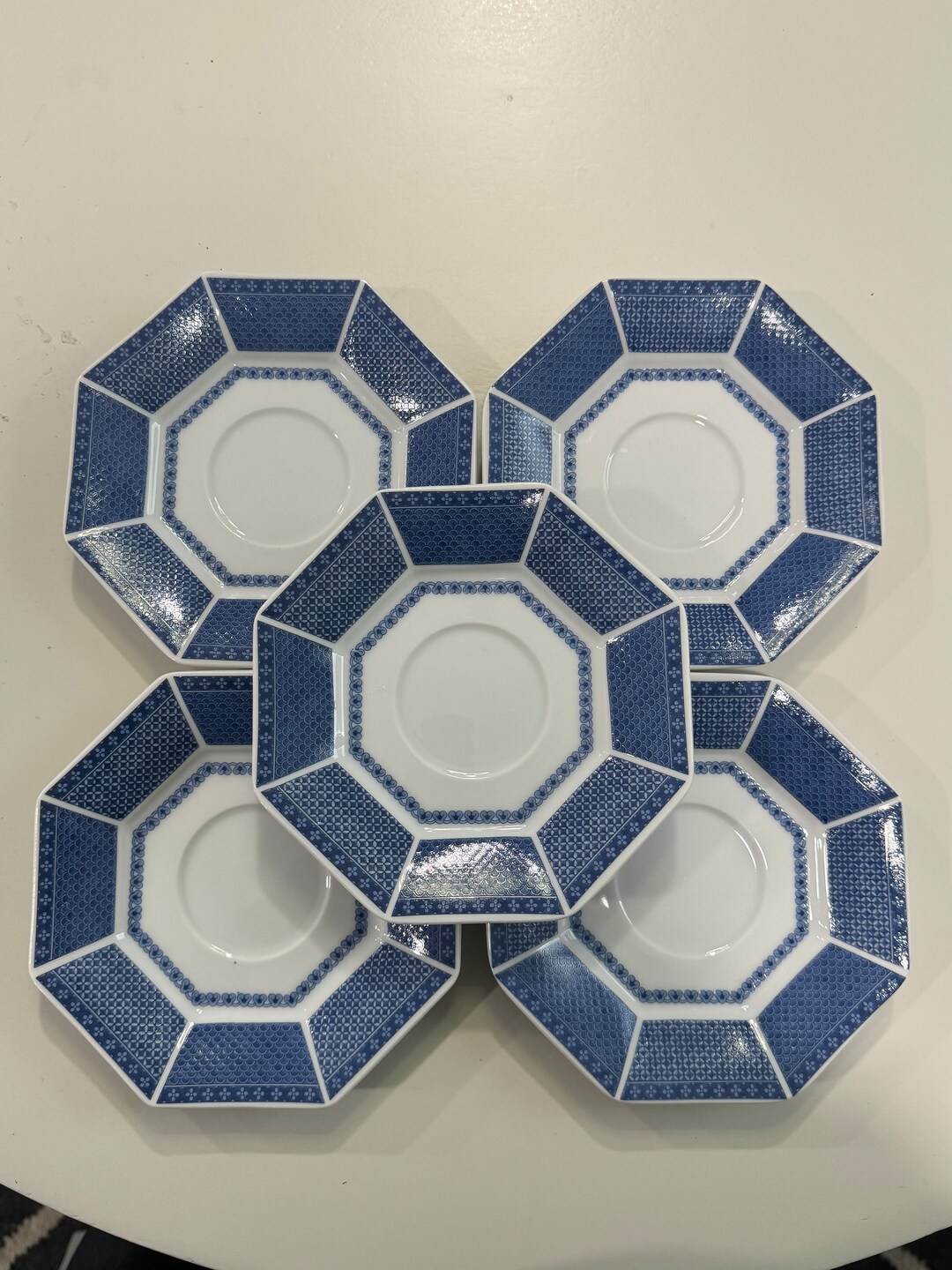 Toscany Ming Octagon Blue Dragon Plates 5PCS - Etsy