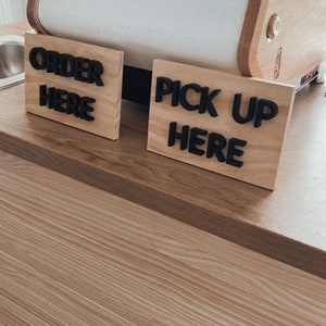 Order Here Pick up Here Sign Set, Coffee Shop Sign, Cafe Business Sign ...