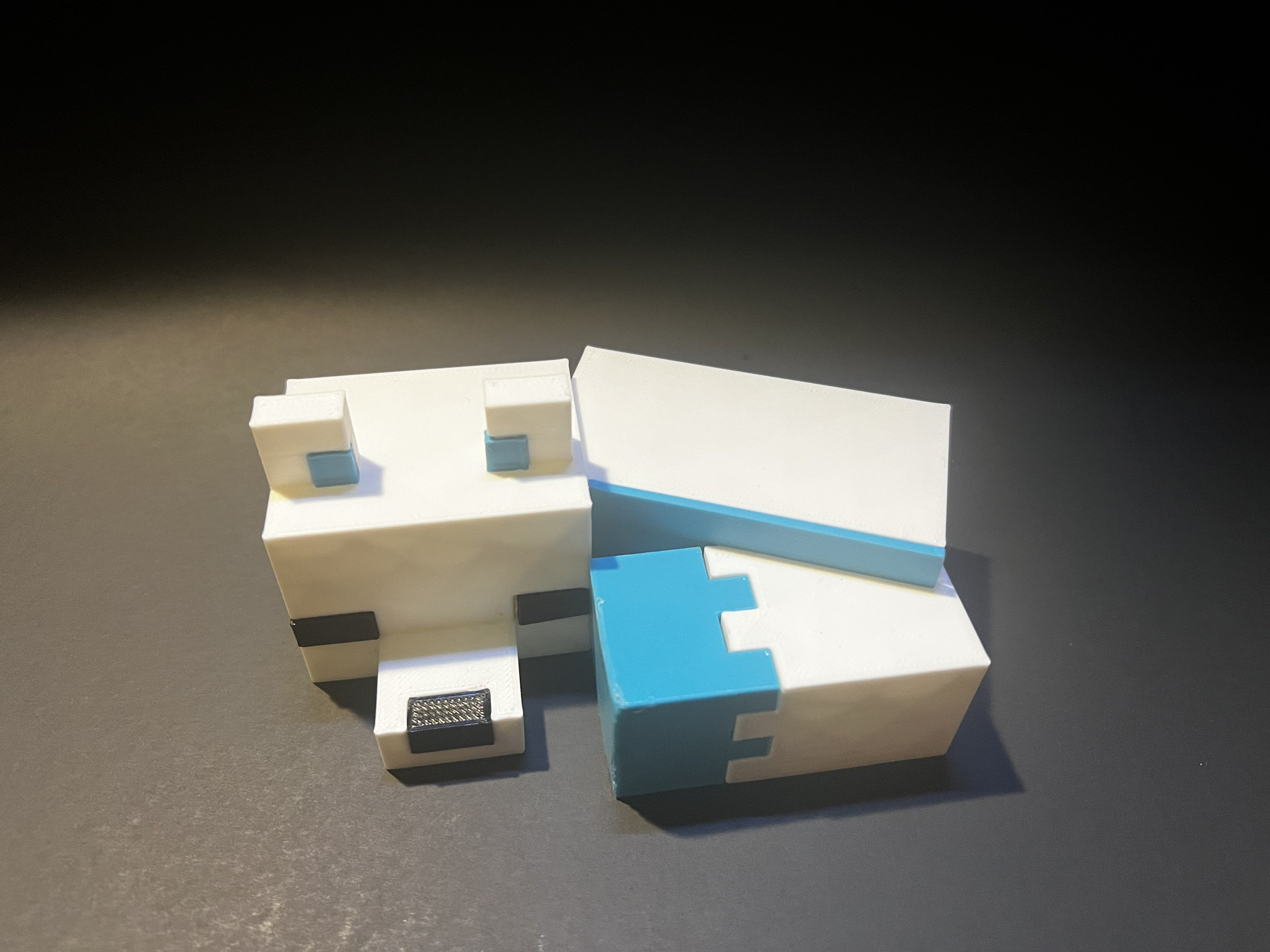 3d Printed Minecraft Arctic Fox Toy Desktop Item - Etsy