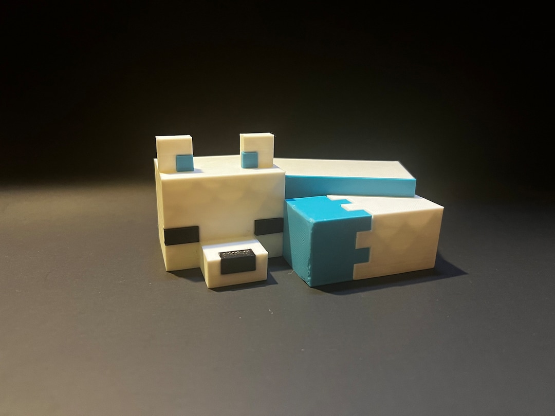 3d Printed Minecraft Arctic Fox Toy Desktop Item - Etsy
