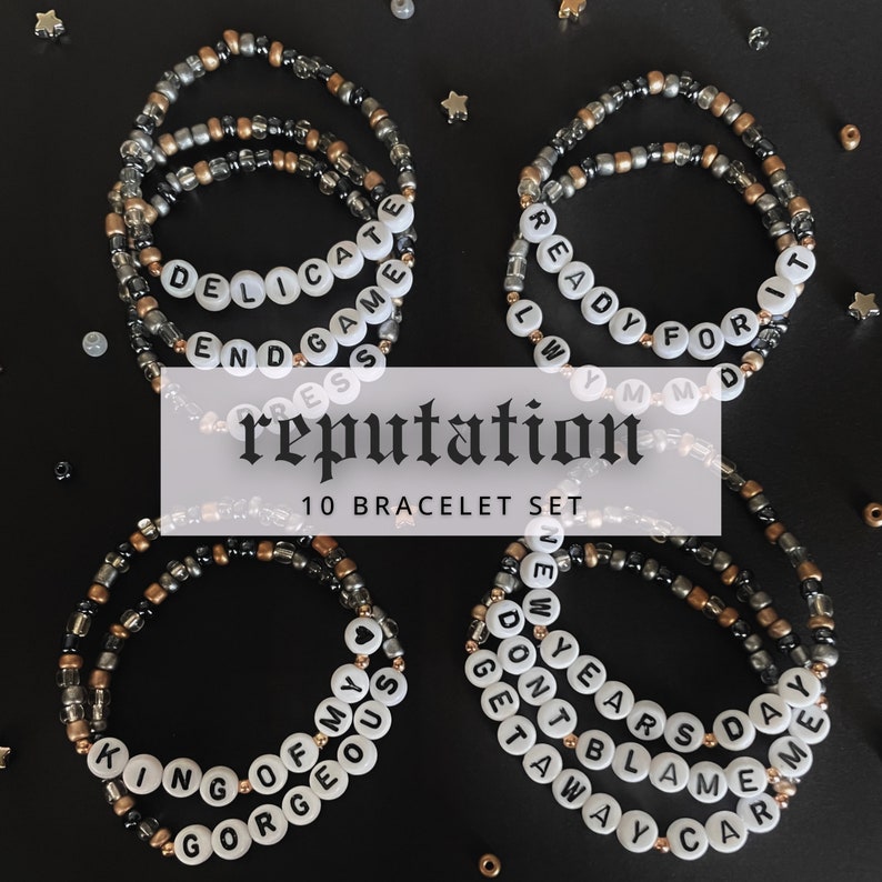 ERAS TOUR REPUTATION Friendship Bracelets Set of 10 Bracelets Swiftie ...