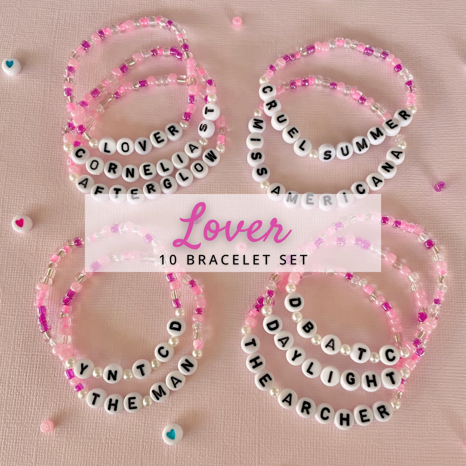 ERAS | LOVE Friendship Bracelets | Set of 10 Bracelets - Etsy