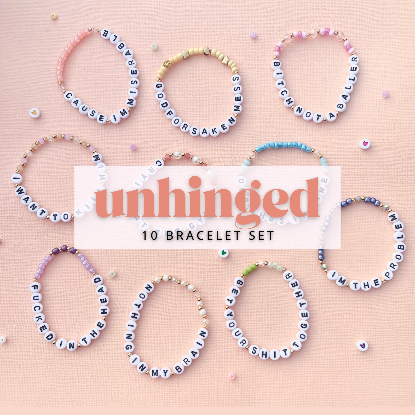 ERAS | UNHINGED Friendship Bracelets | Set of 10 Bracelets - Etsy