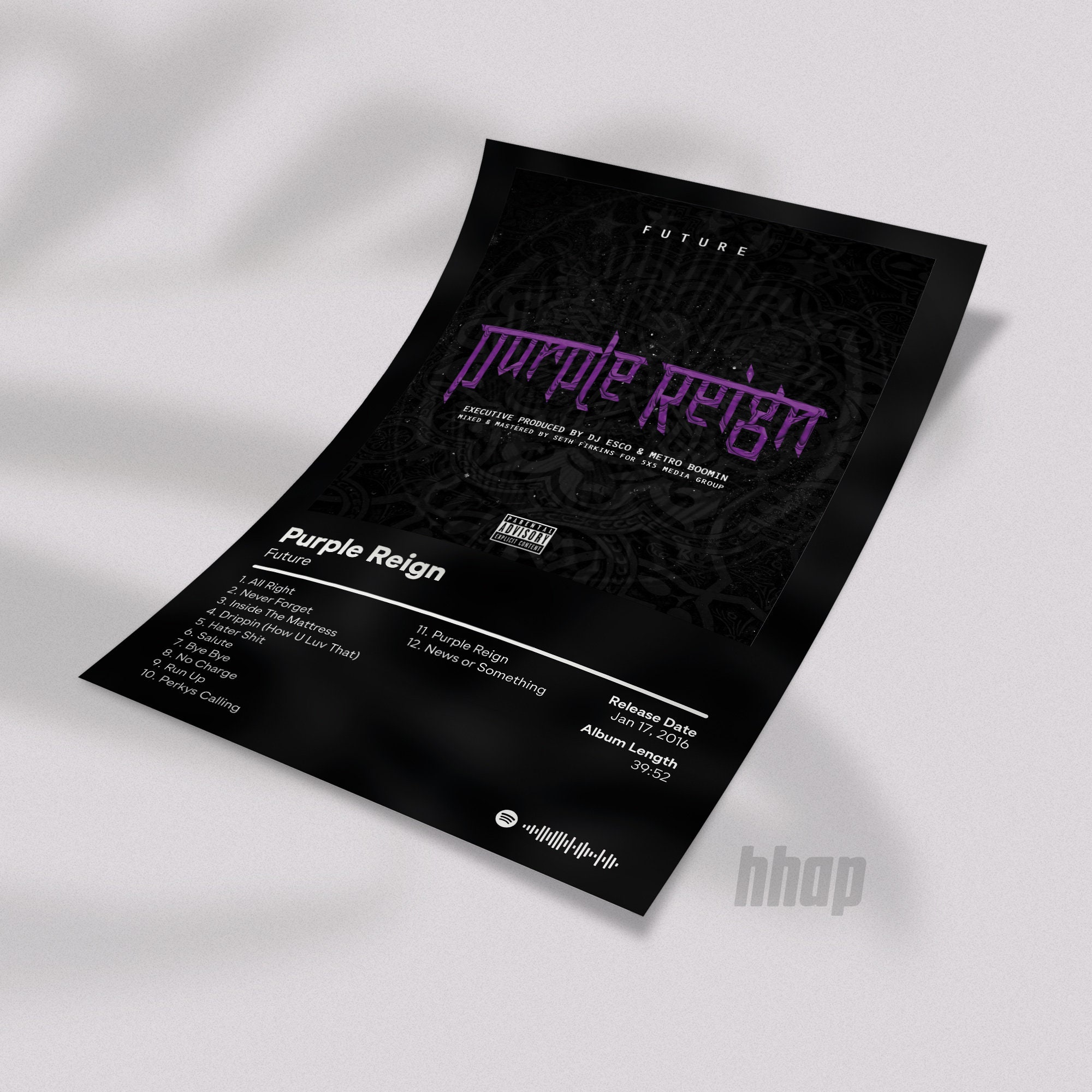 Future - Purple Reign - Hip Hop Album Print -Album Poster sold by Sara ...