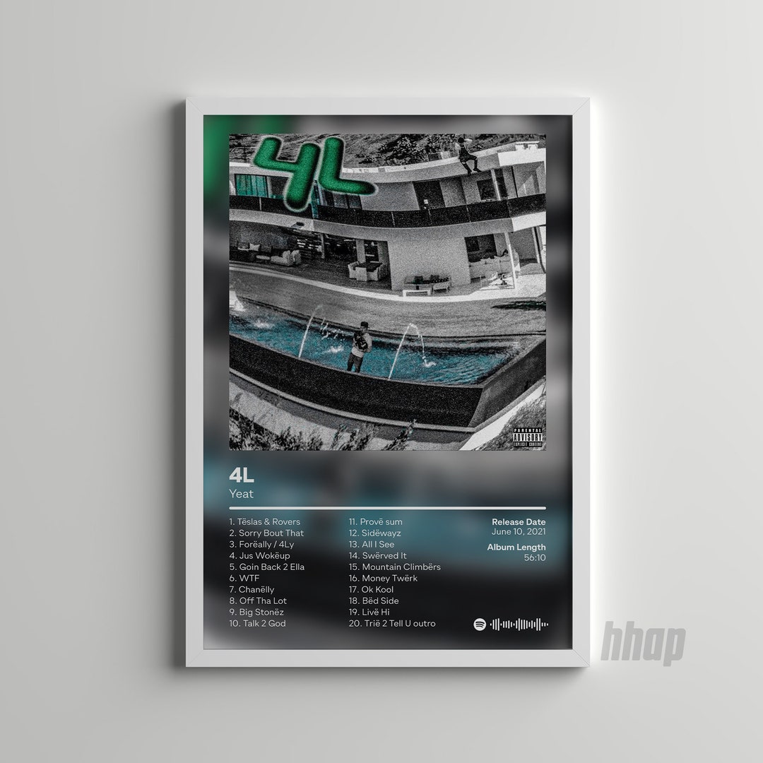 Yeat 4l Custom Album Cover Yeat Rapper Print Hip Hop Etsy