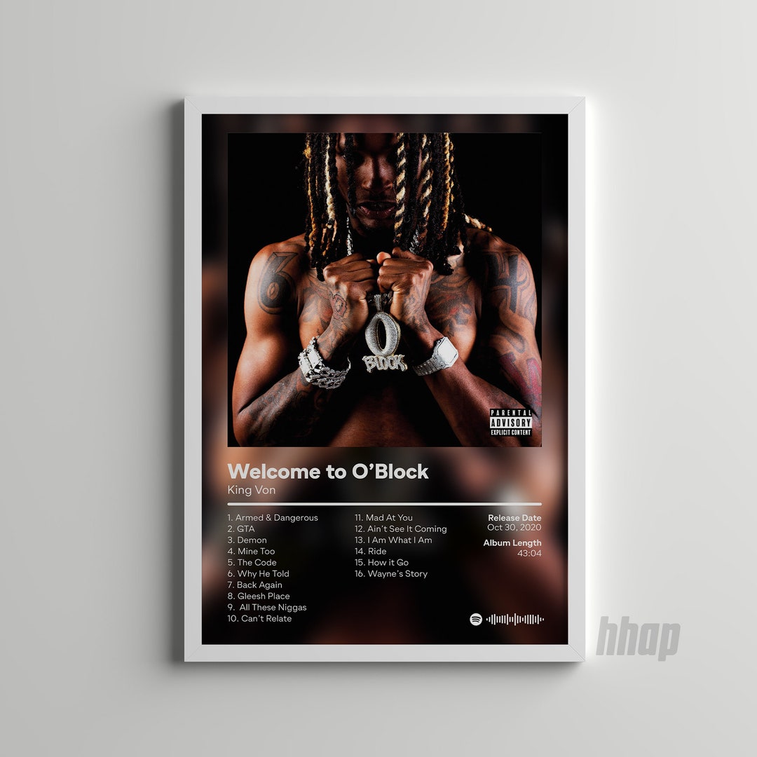 King Von Welcome to O Block Custom Album Poster King Von - Etsy