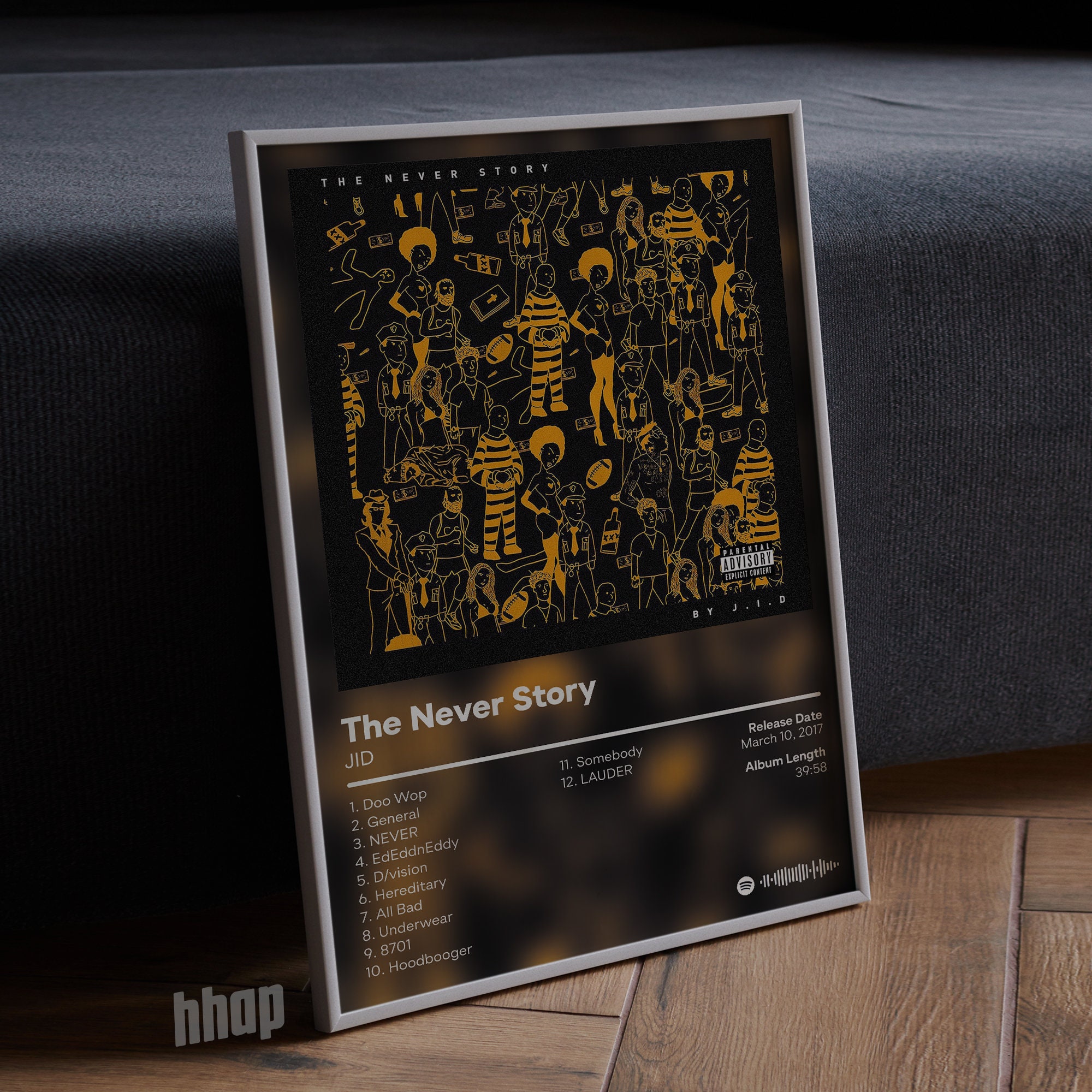 JID - The Never Story - Album Cover Poster - Jid Print - Hip Hop Wall ...