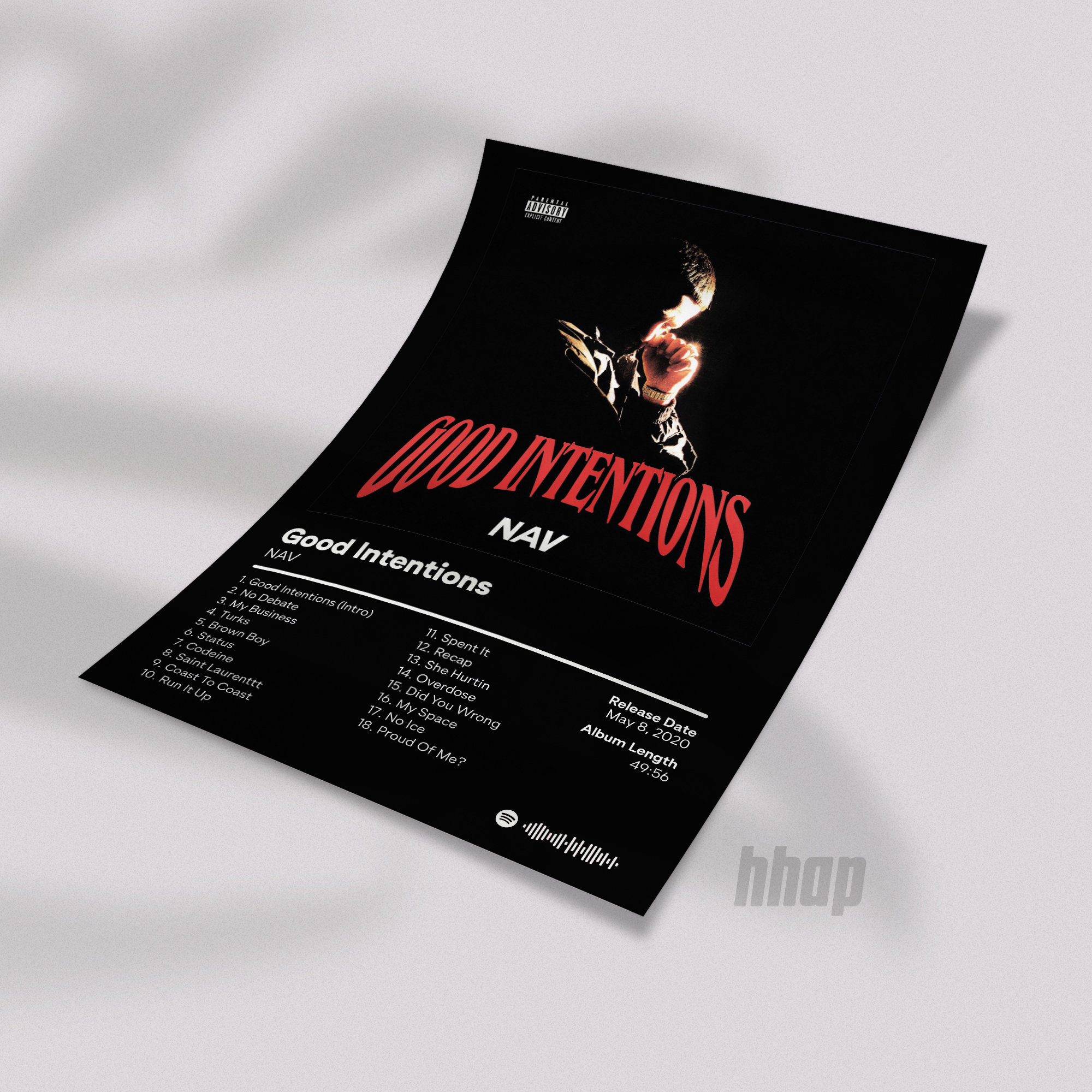 NAV - Good Intentions - Album Cover Poster - NAV Rapper Print sold by ...