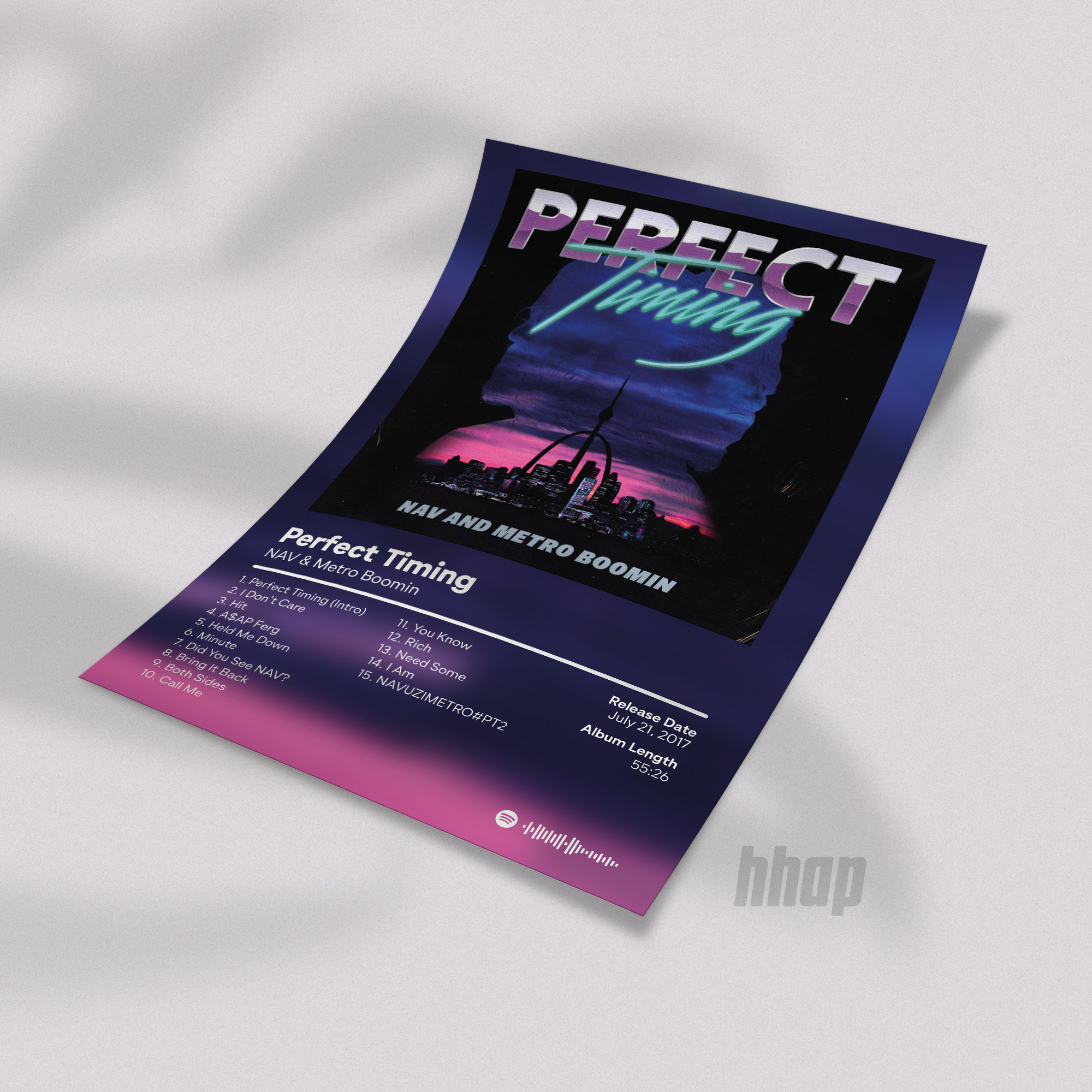 NAV & Metro Boomin - Perfect Timing - Album Poster Designed & Sold By ...