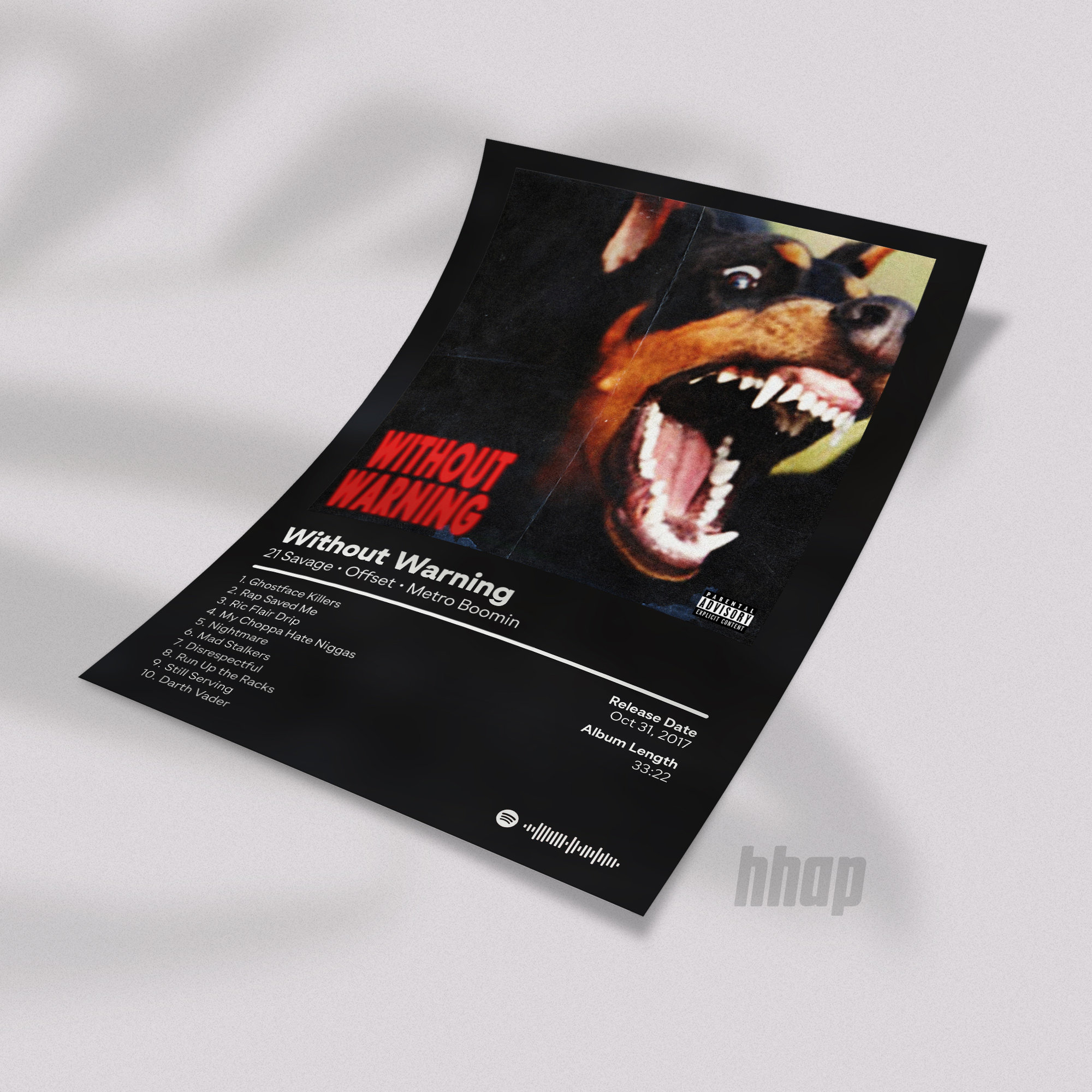 21 Savage & Offset, Metro Boomin - Without Warning Album Cover Poster ...