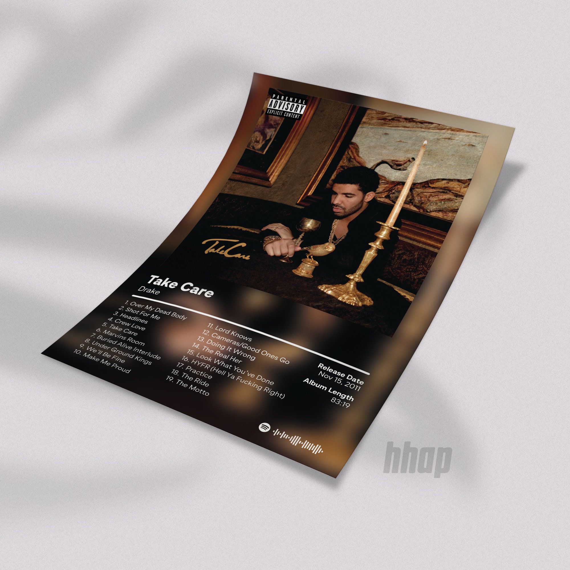 Drake - Take Care - Hip Hop Print - Album Cover Poster Designed & Sold ...