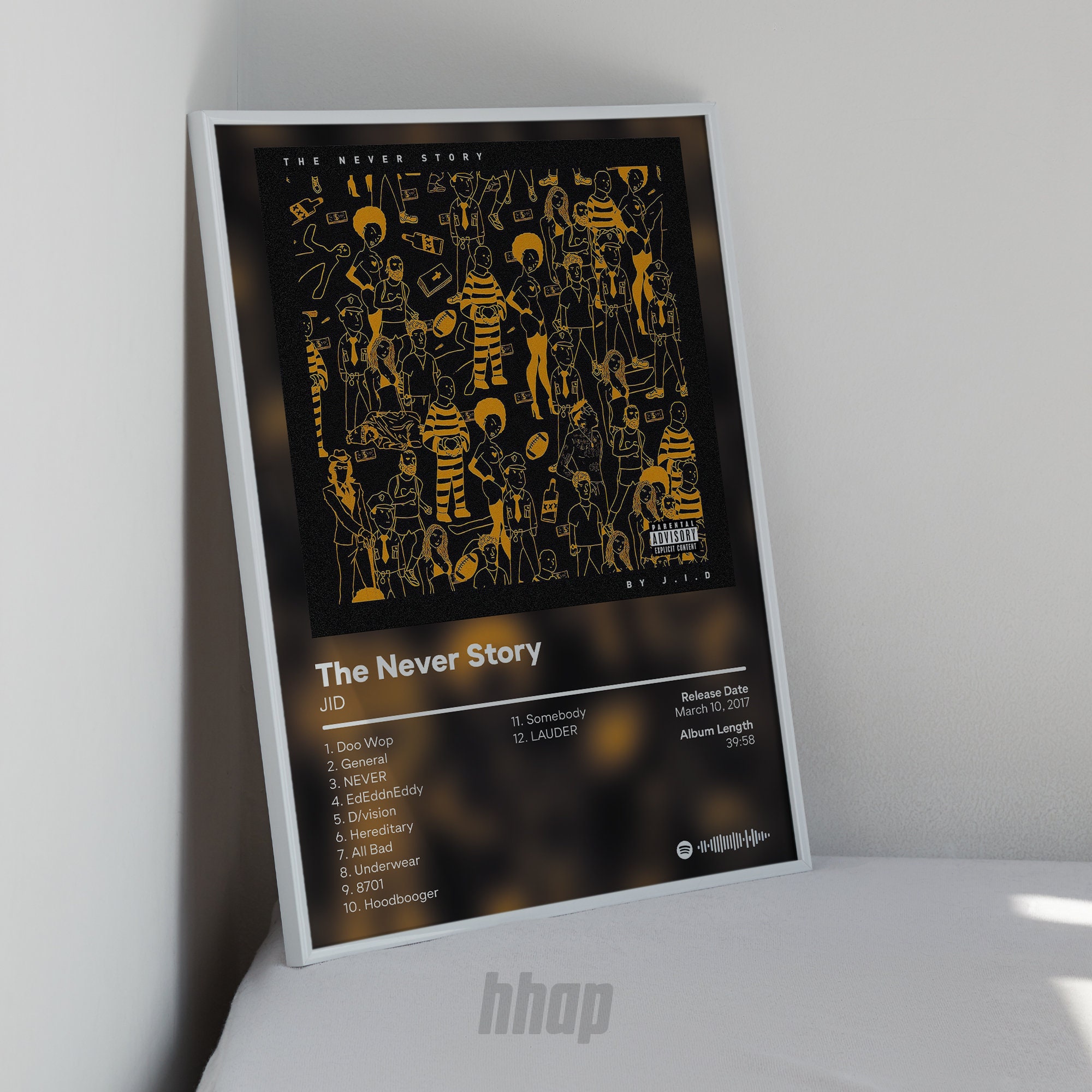 JID - The Never Story - Album Cover Poster - Jid Print - Hip Hop Wall ...