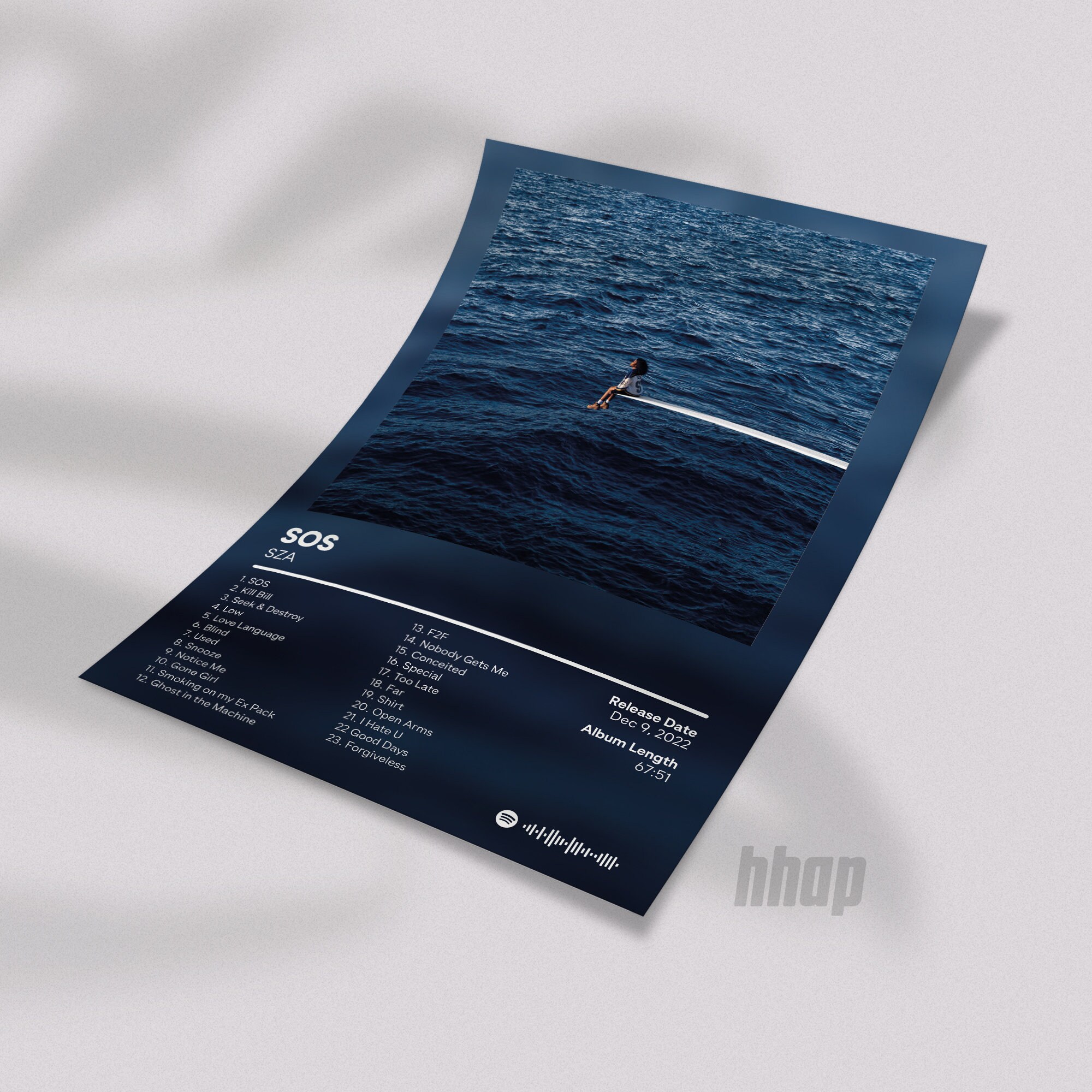 SZA - Sos - Custom Album Poster - Hip Hop Wall Art - Album Cover