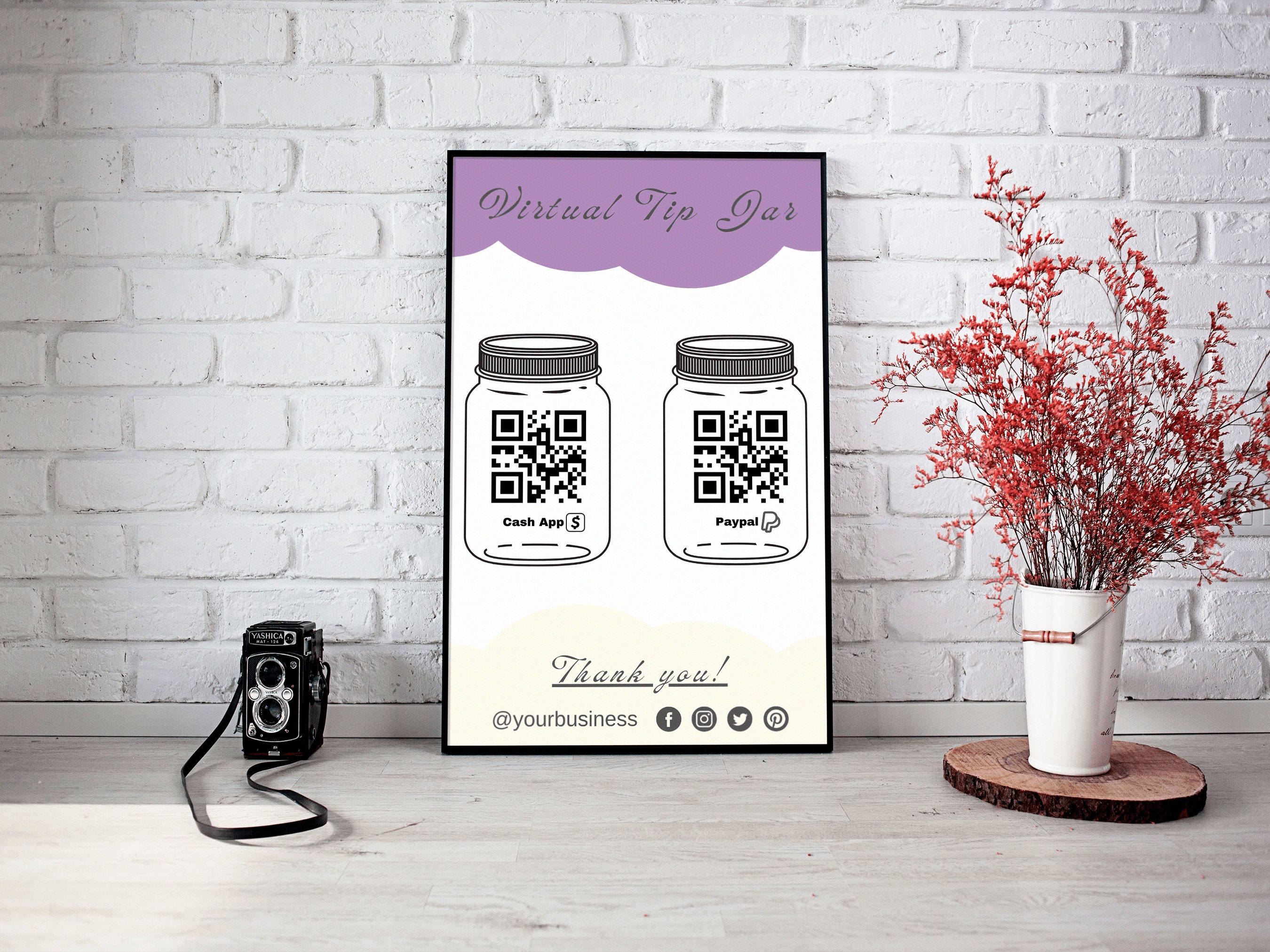 Editable Tips Sign Canva Template, Tip Your Bartender Sign, Cash App ...