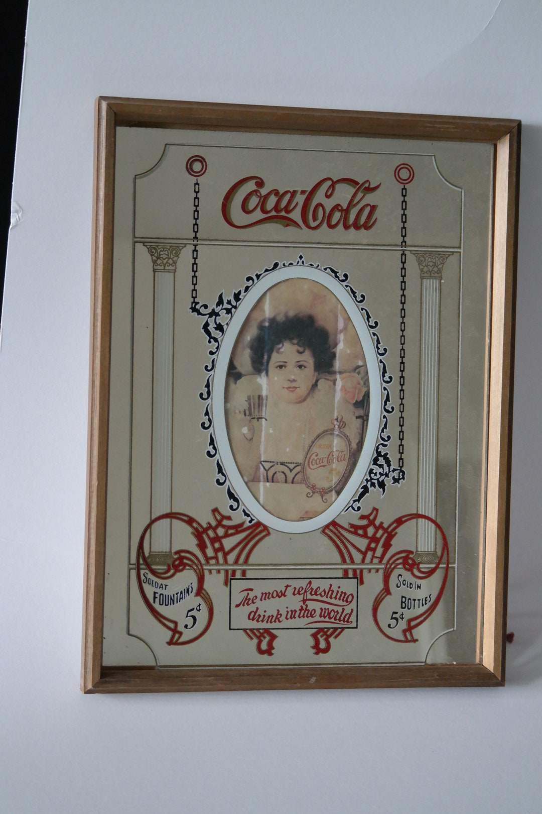 Large Vintage Coca Cola Advertising Mirror/ Soft Drink /collectible ...