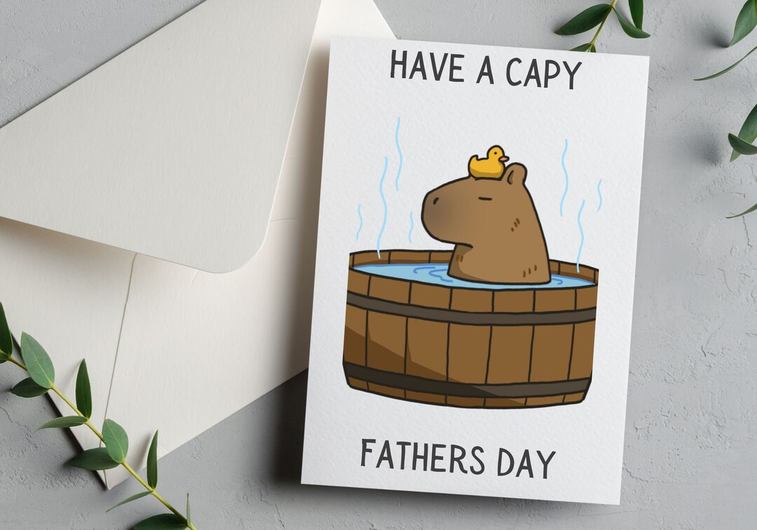 Funny Capybara Fathers Day Card: Custom Animal Design - Etsy