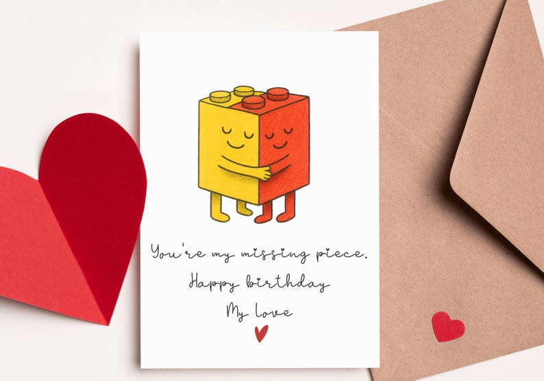 Romantic Lego Card | Cute Love Greeting Card | Funny Anniversary Card ...