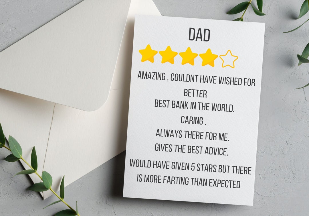 Funny Dad Rating Card, Fathers Day Gift - Etsy