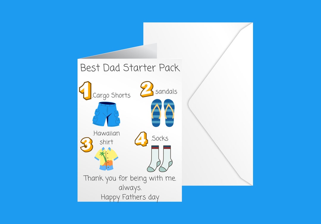 Fathers Day Starter Pack - Funny Fathers Day Card - Card From Son ...