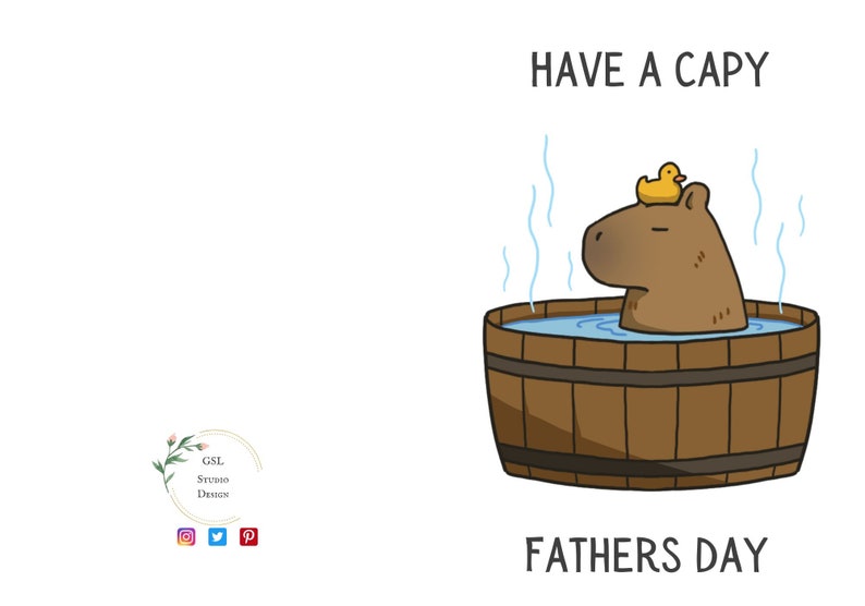 Funny Capybara Fathers Day Card: Custom Animal Design - Etsy