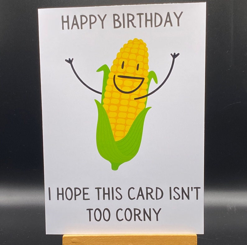 Funny Corn Birthday Card: Custom Message, Celebration Card - Etsy
