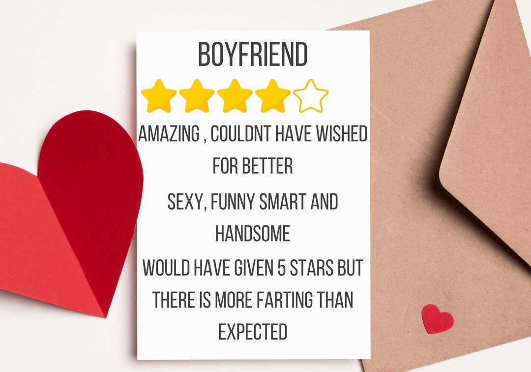 Boyfriend Birthday Card, Boyfriend Valentines Day Card, Funny Boyfriend ...