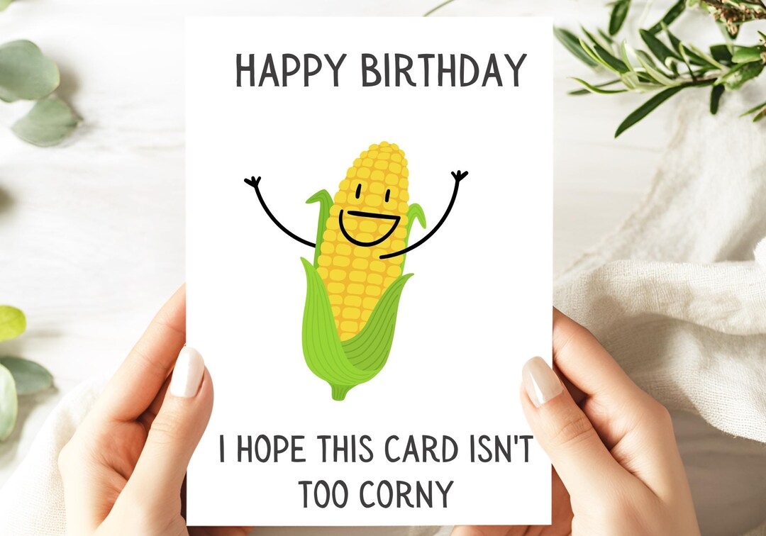 Funny Corn Birthday Card: Custom Message, Celebration Card - Etsy