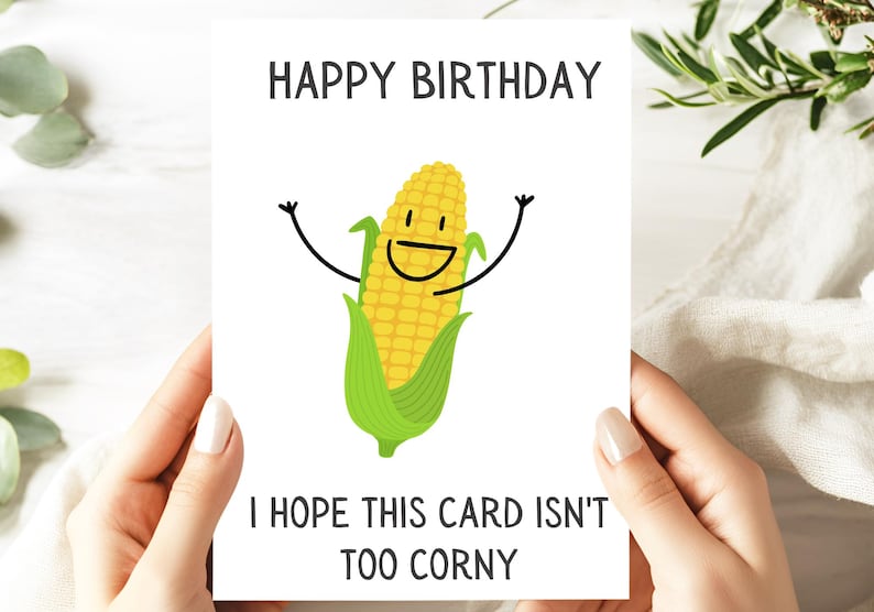 Funny Corn Birthday Card: Custom Message, Celebration Card - Etsy