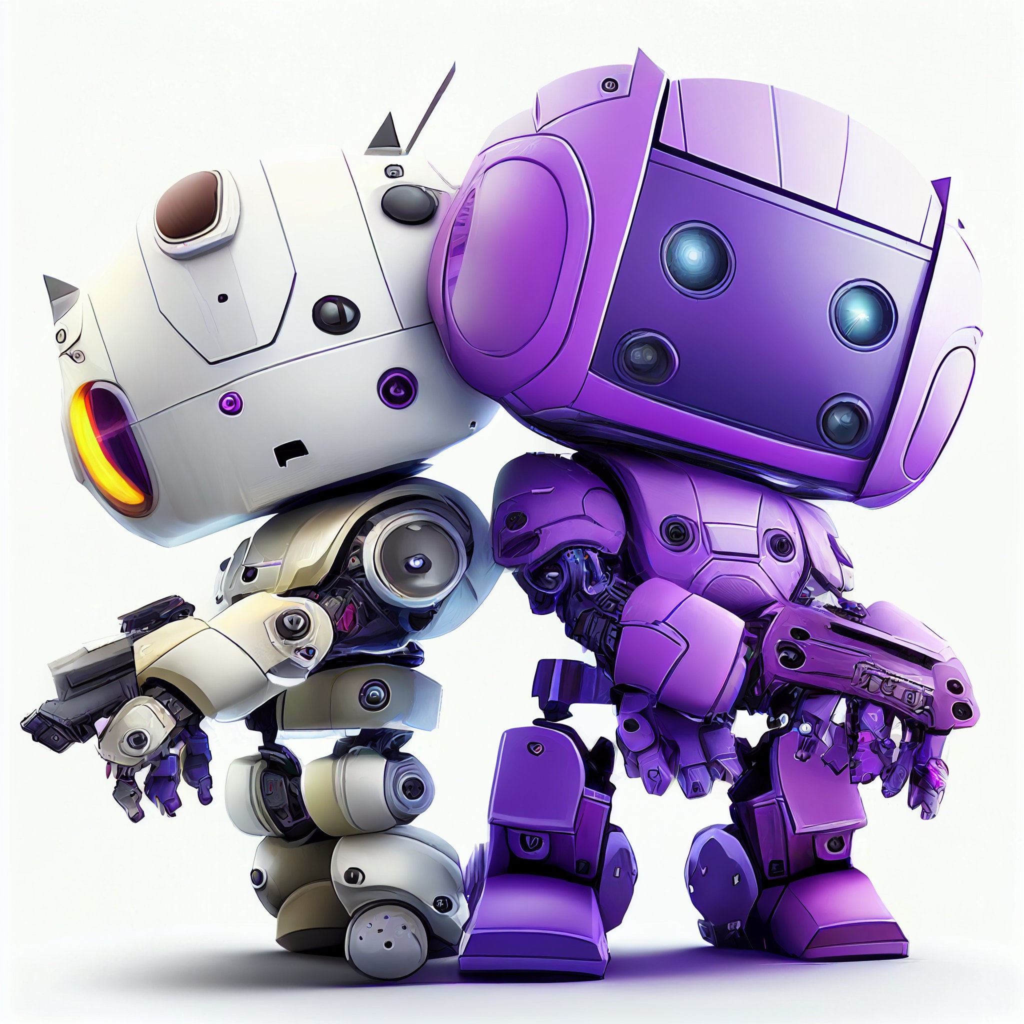 Digital Robot Graphics: Set of 5 Unique Designs for Personal or ...