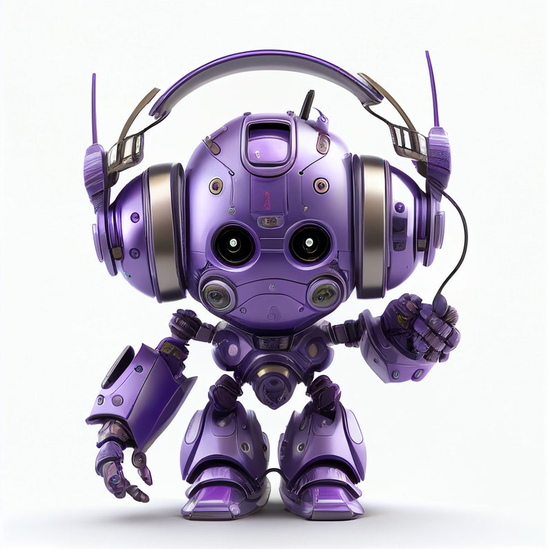 Digital Robot Graphics: Set of 5 Unique Designs for Personal or ...