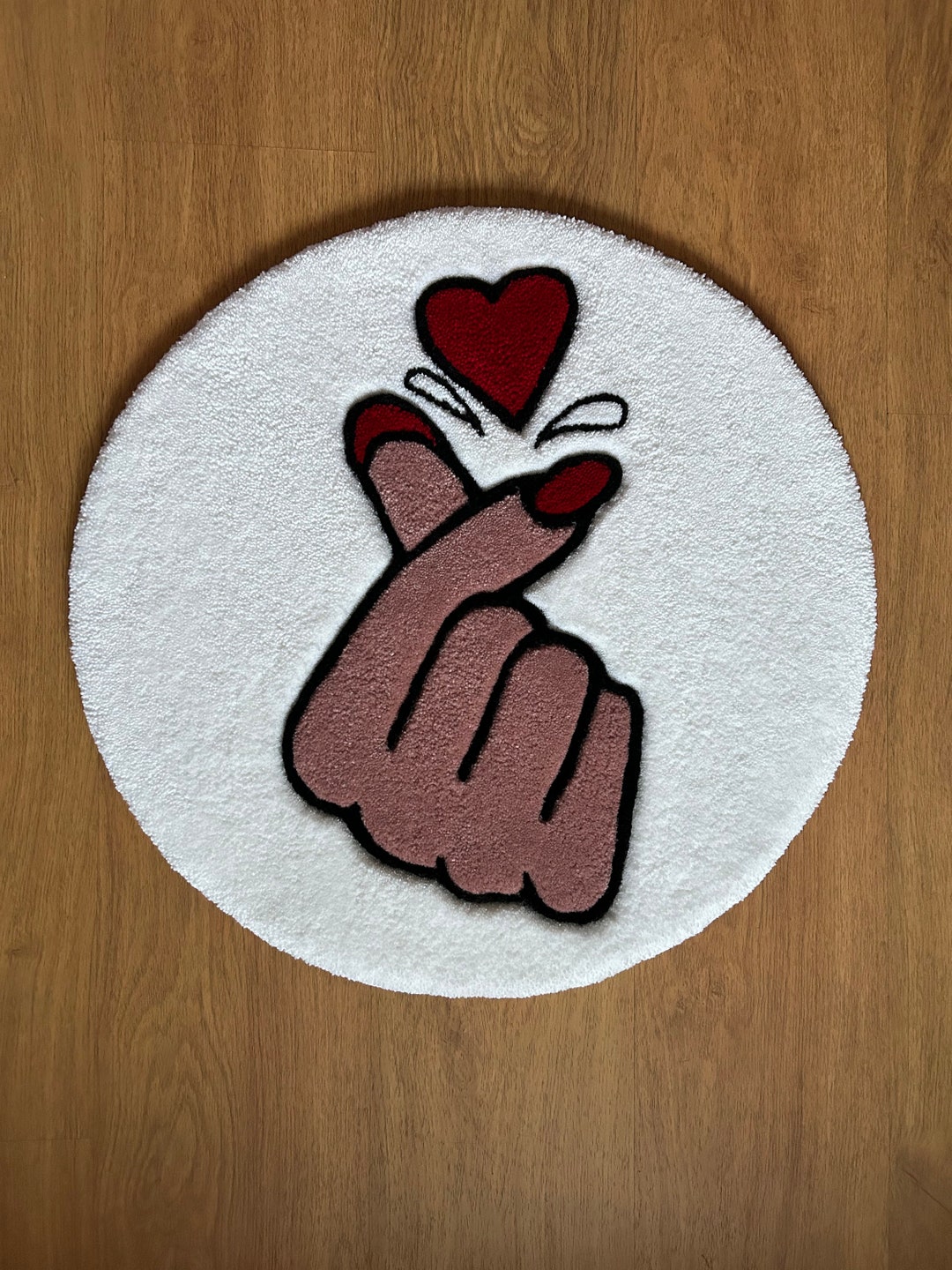 Asian Heart Emoji Rug, Tufted Heart Rug, Asian Home Decor, Pop Art Home ...