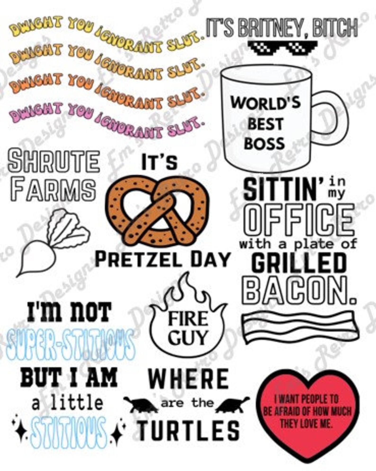 The Office Quotes SVG Bundle of 10 - Etsy
