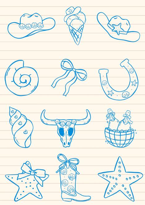Coastal Cowgirl Clipart Bundle (40 PNG/SVG Files) - Beach Cowgirl ...