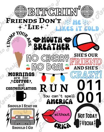 Strangerr Thingss Popular Quotes SVG Bundle - Etsy