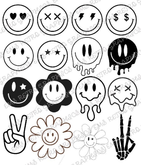 Bundle of 50 Groovy SVG/PNG Files - Etsy
