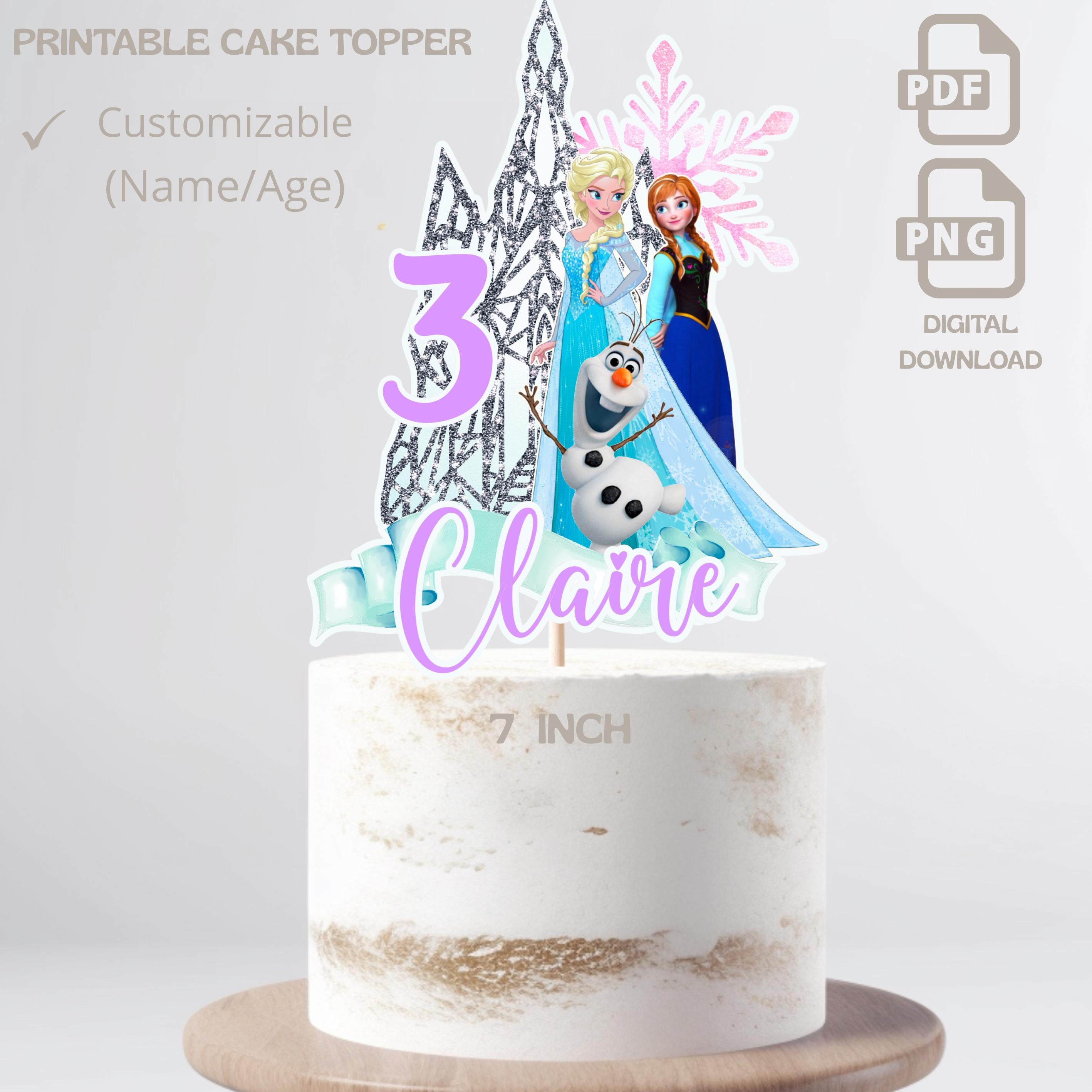 Personalized Frozen Cake Topper: Elsa Birthday Party Decoration ...