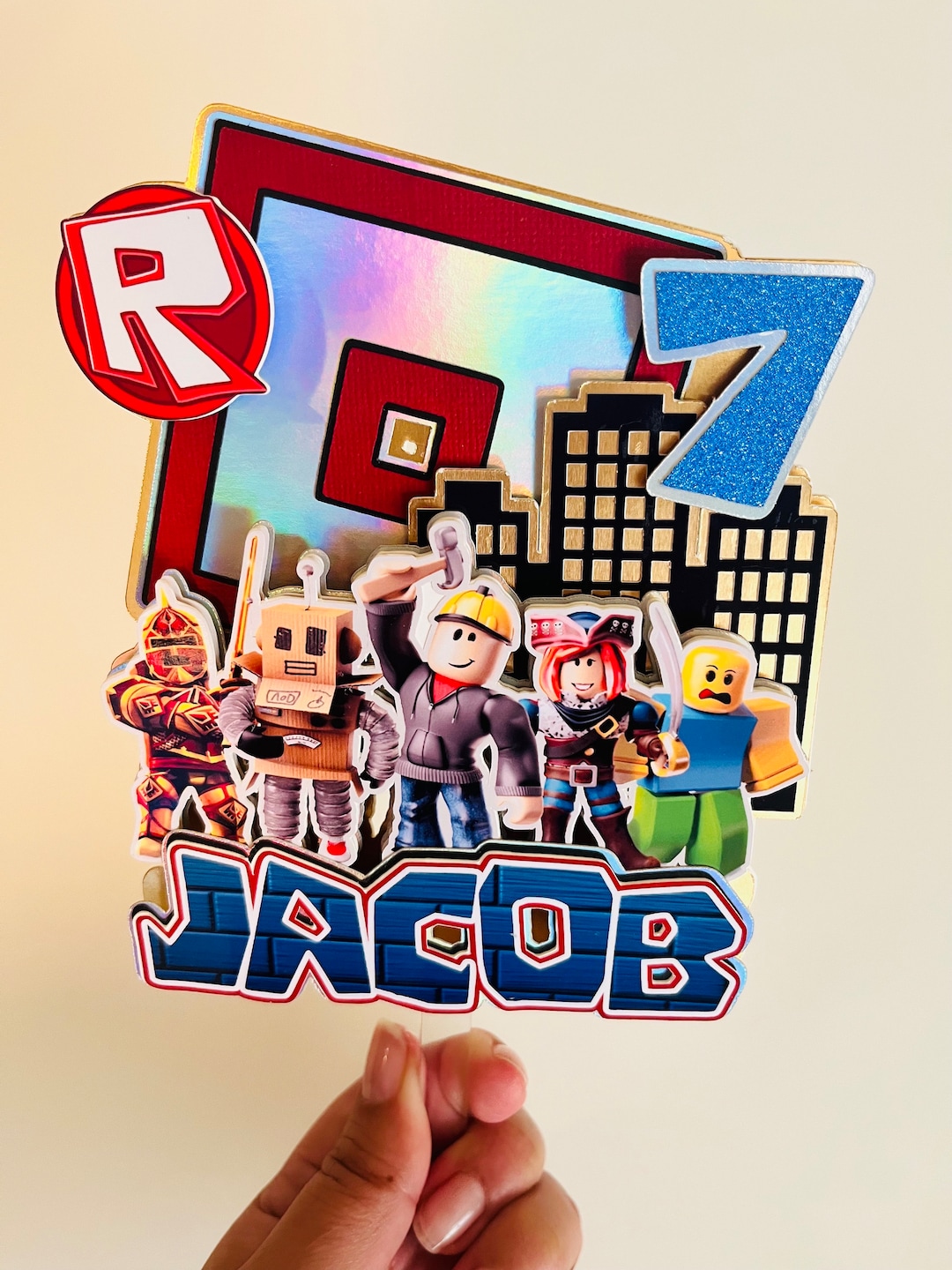 Topper De Pastel Roblox, Topper De Pastel De Juego, Letra 3d, Letras ...