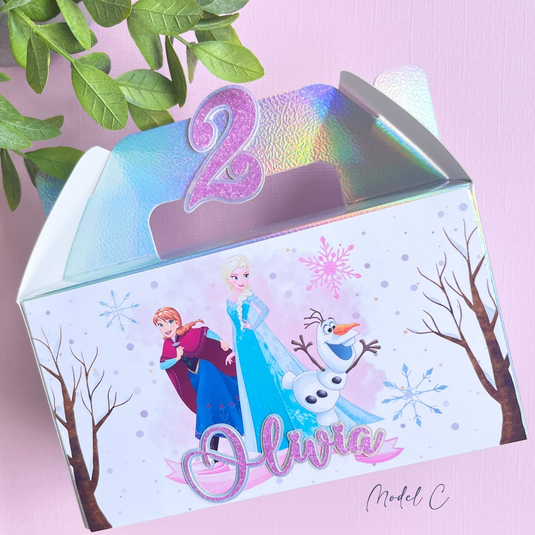 Frozen Ice Princess Birthday Party, Personalized Gable Favor Boxes - Etsy