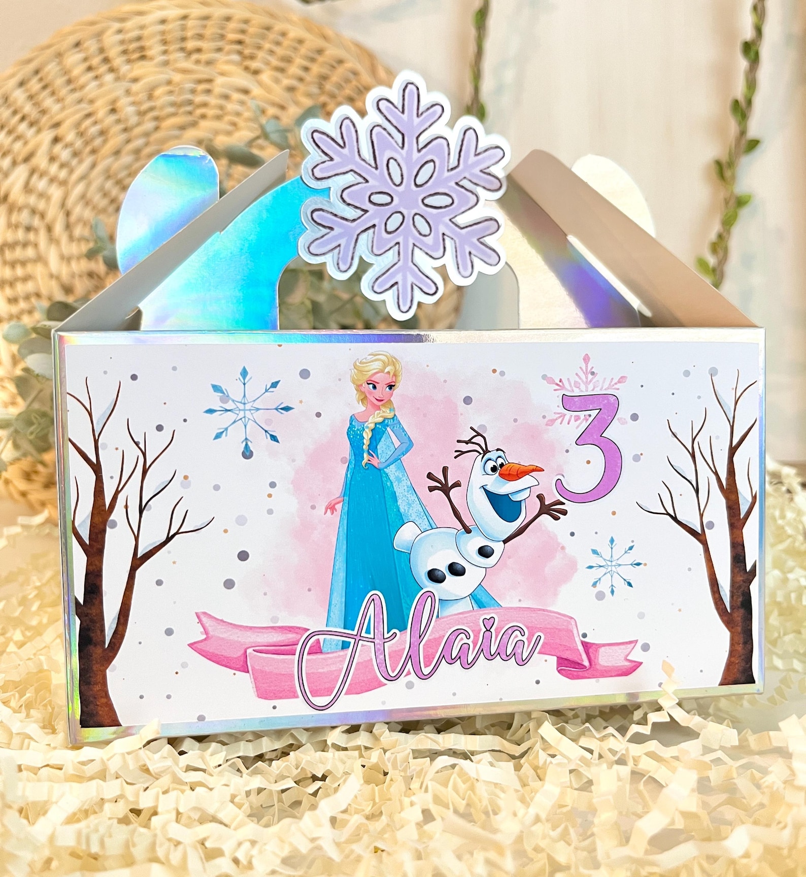 Frozen Ice Princess Birthday Party, Personalized Gable Favor Boxes - Etsy