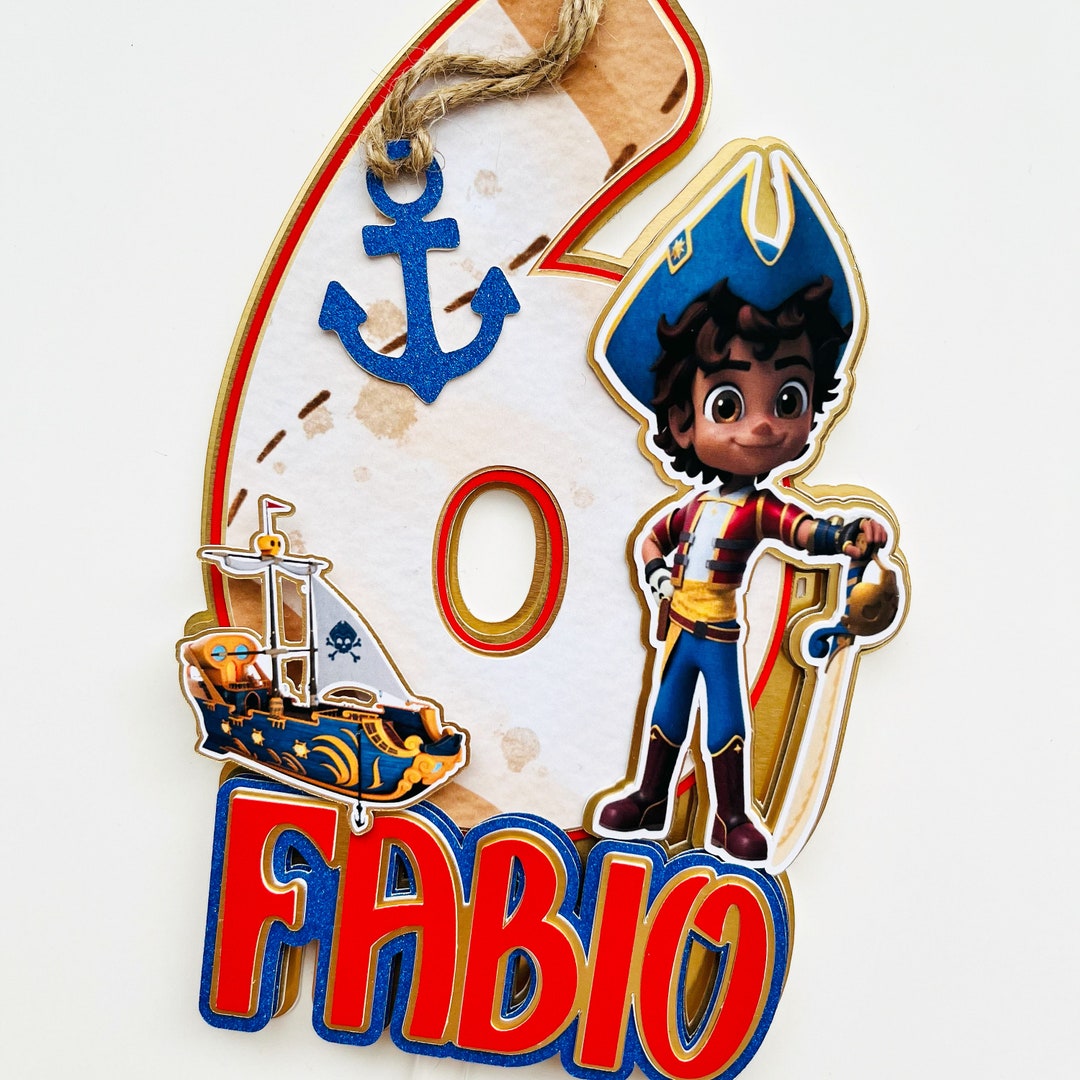 Santiago Cake Topper, of the Seas Pirate Cake Topper, Birthday Pirate ...