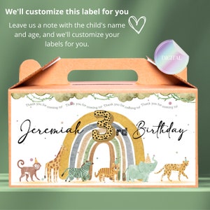 Animals Favor Box Label Template, Safari Favor Box Label Template ...