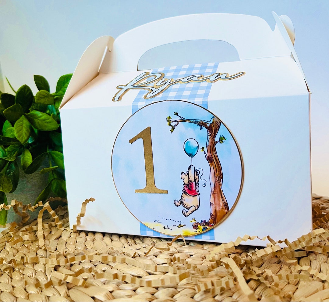 Classic the Pooh Birthday Party Gable Box/ Bear Classic Party Favor Box ...