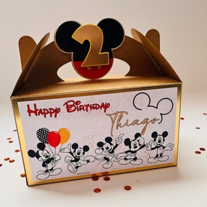Mickey Party Favor Box / Mouse Classic Birthday Party / Personalized ...