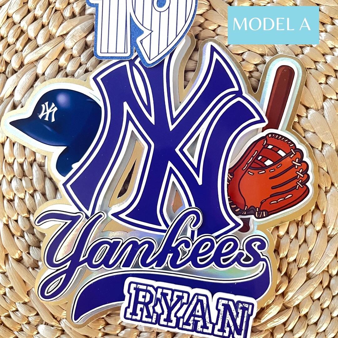 Yankees Birthday Party, Custom Inspired Yankee Birthday Cake Topper ...