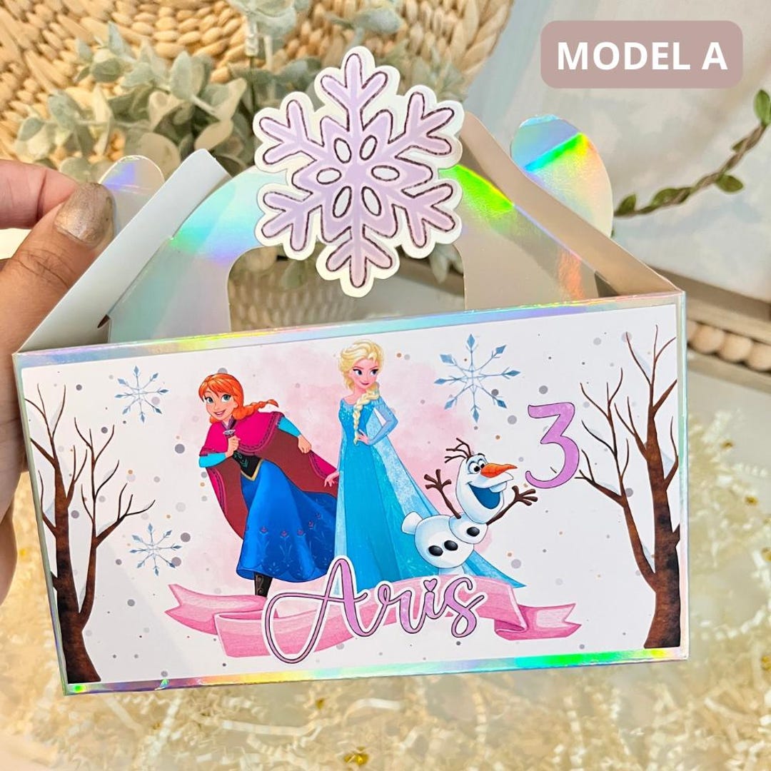 Frozen Ice Princess Birthday Party, Personalized Gable Favor Boxes - Etsy