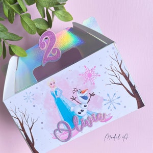 Frozen Ice Princess Birthday Party, Personalized Gable Favor Boxes - Etsy