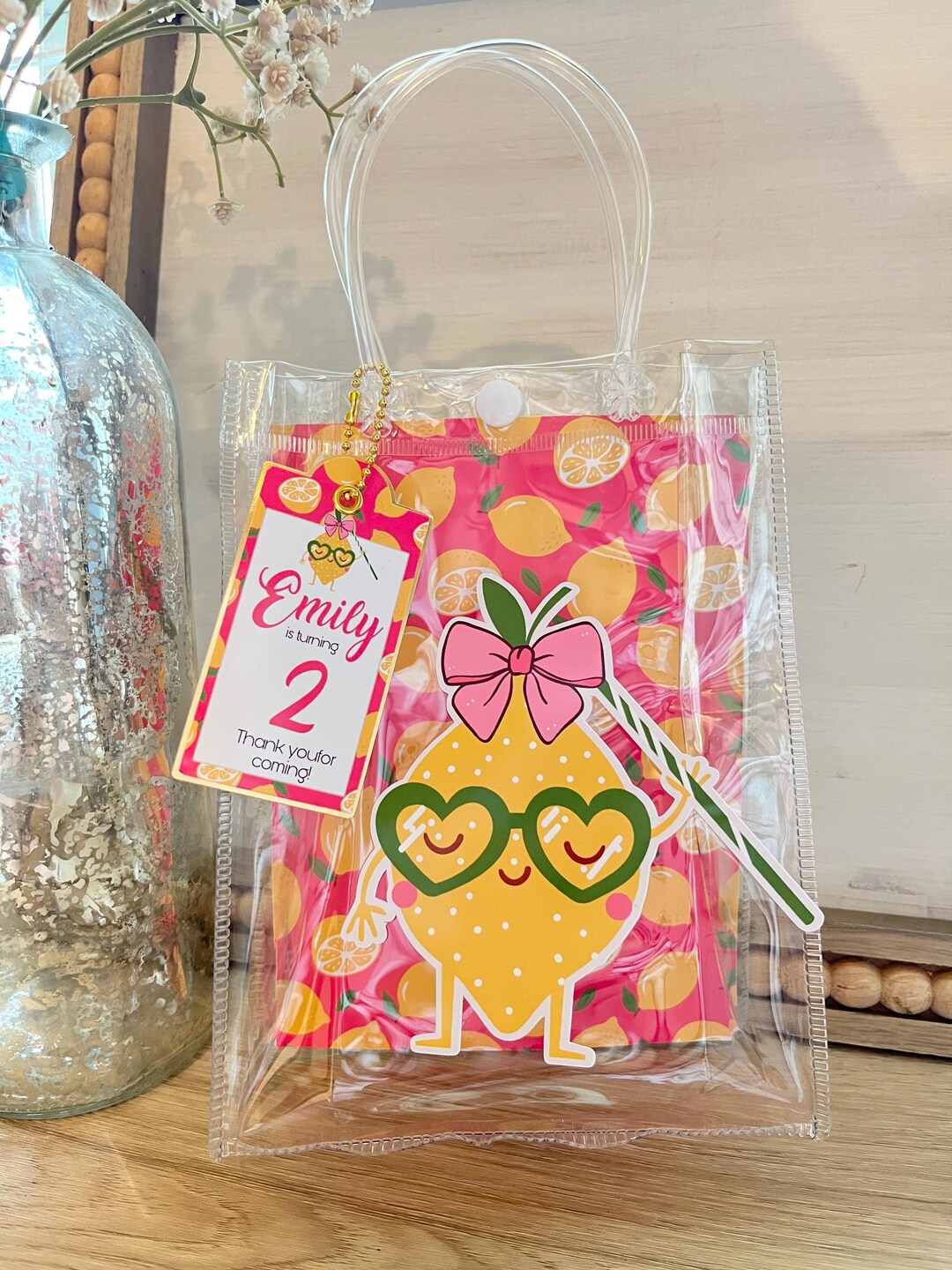 Pink Lemonade Lemon Theme Birthday Party / Lemon Party Favor Bags ...