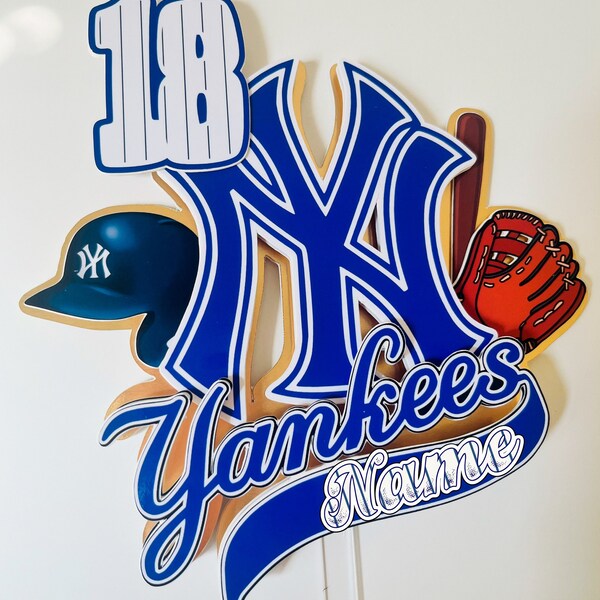 Yankees Baseball Cake Topper - Etsy