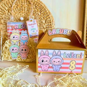 Labu Birthday Party. Bubu Monsters Inspired Labu Gable Box. Favor Bag ...