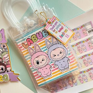 Labu Birthday Party. Bubu Monsters Inspired Labu Gable Box. Favor Bag ...